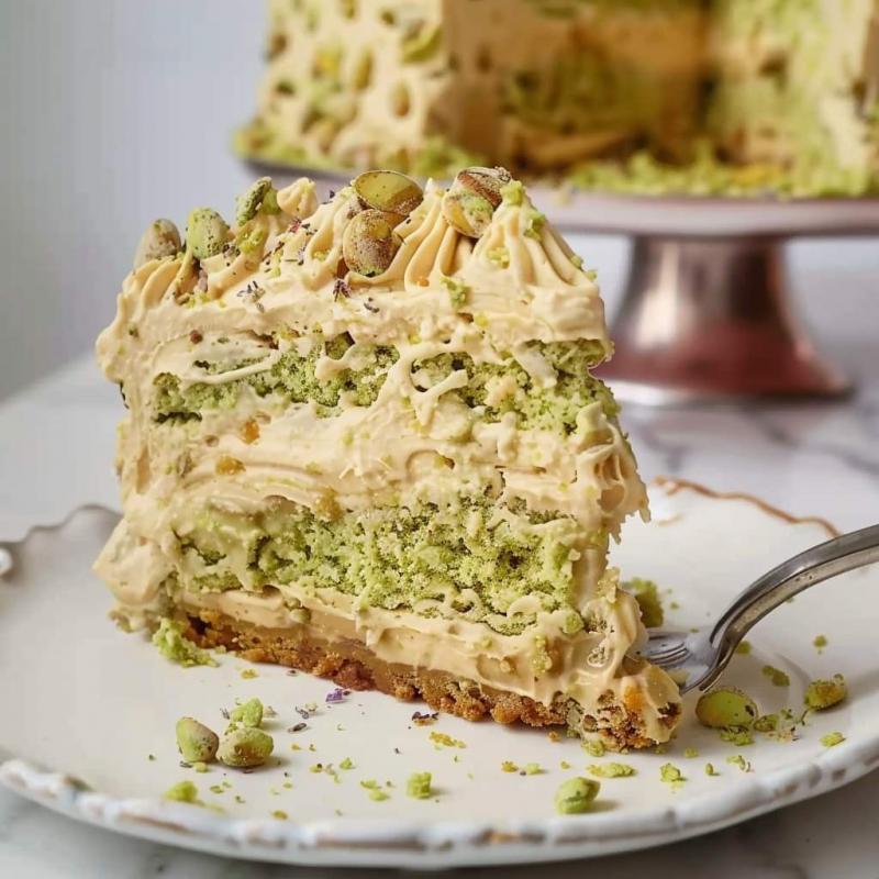 Pistachio Dacquoise dessert 🍰 • Neperos