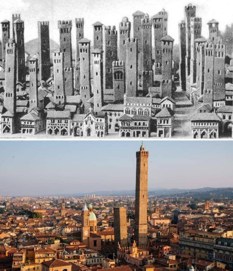 Nel XII secolo c'erano circa 180 torri a Bologna. La più alta: 97 metri ...