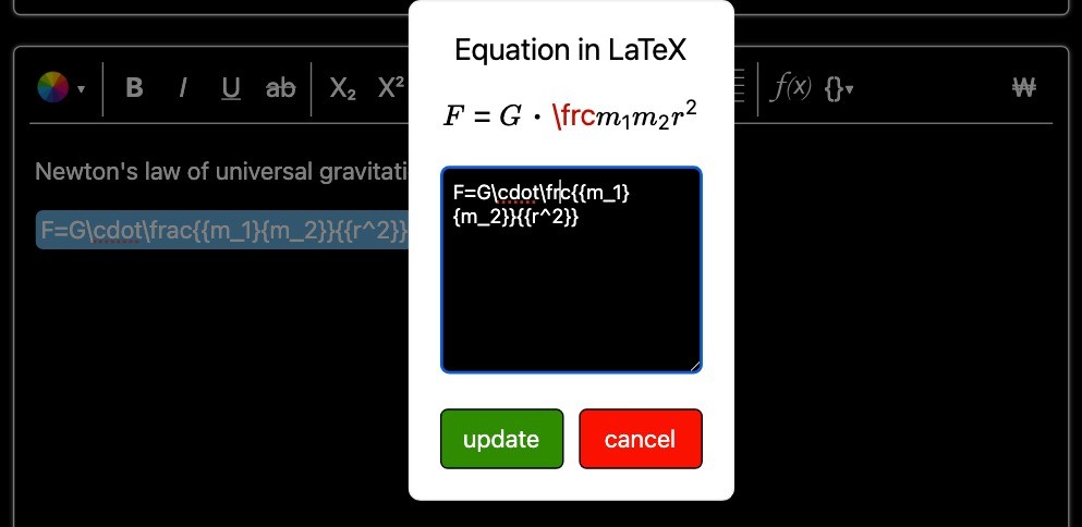 How to write mathematical equations using LaTeX in Neperos • Neperos