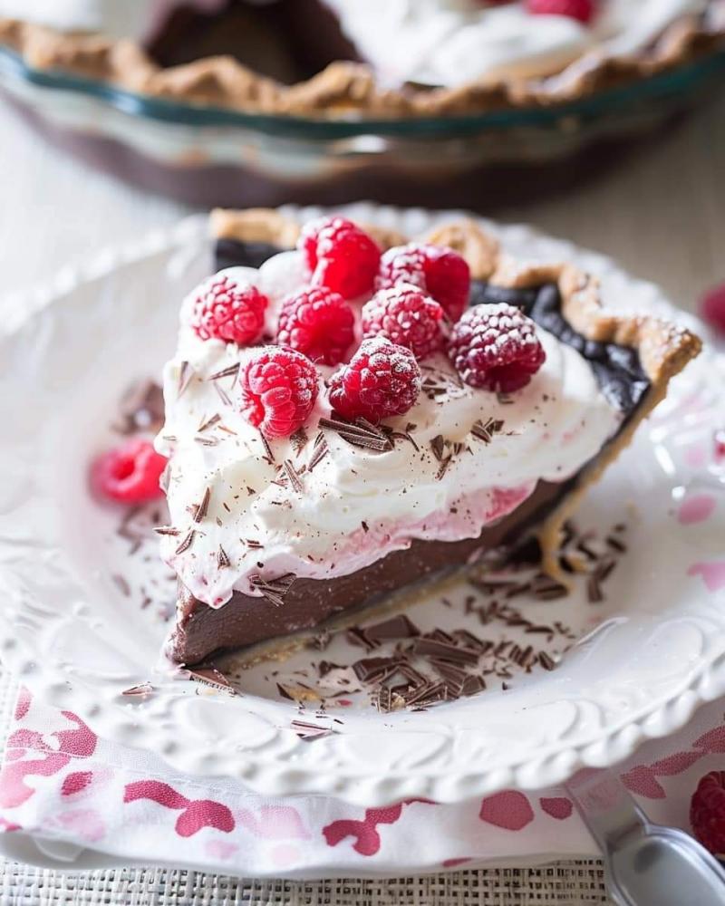 Chocolate Raspberry Cream Pie 🍫🍓 • Neperos