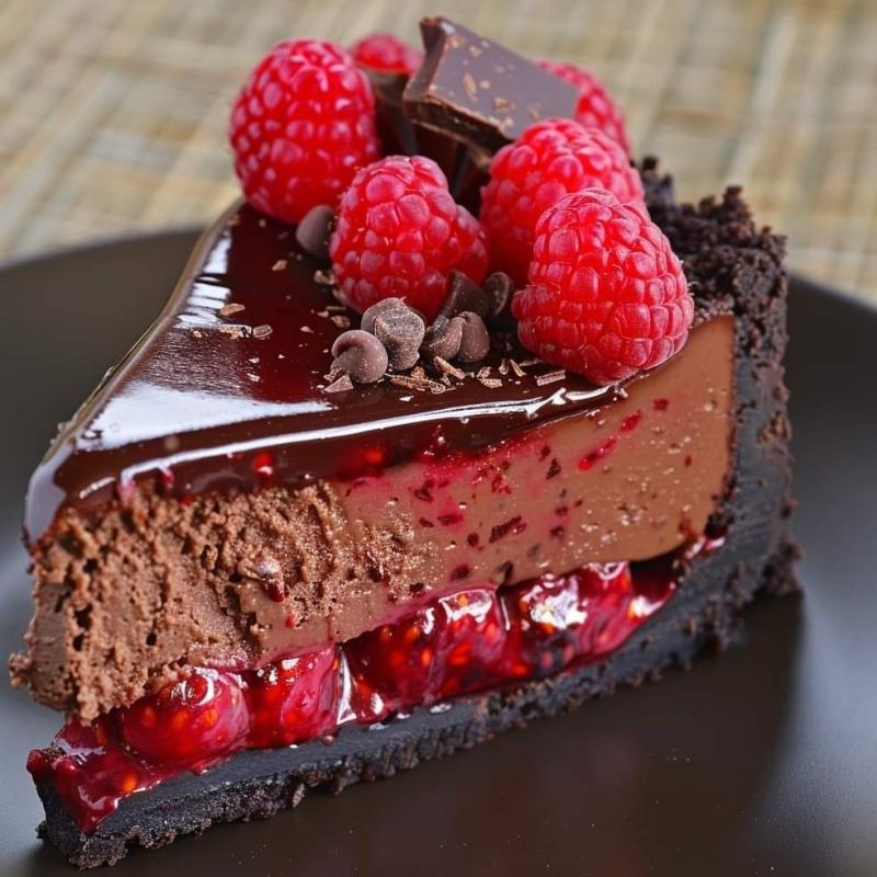 Indulgent Layers of Chocolate Raspberry Tart • Neperos