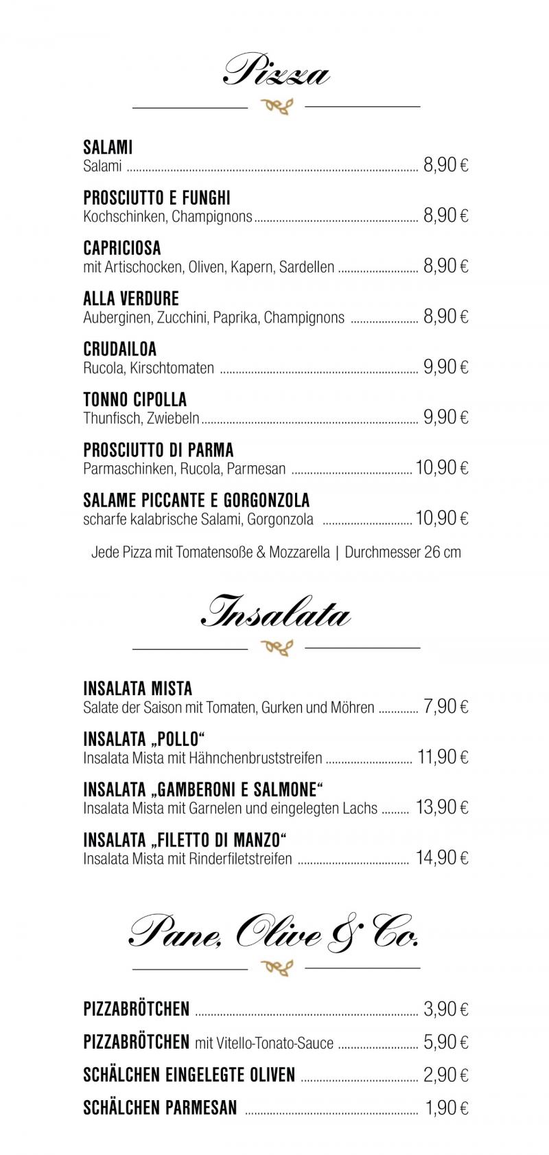 Bar trattoria Il Postino Paderborn: Speisekarte • Neperos