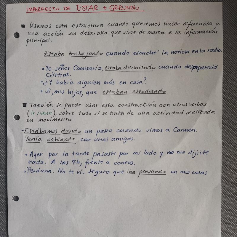 Imperfecto de estar + gerundio • Neperos