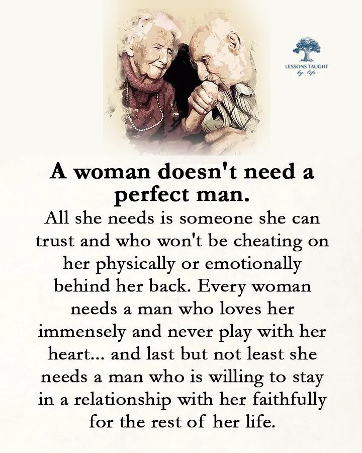 A woman doesn't need a perfect man • Neperos